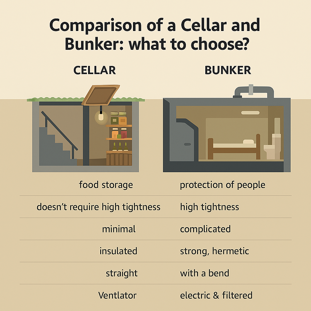 Comparison of a Cellar and a Bunker: What to Choose? - Kolomaki
